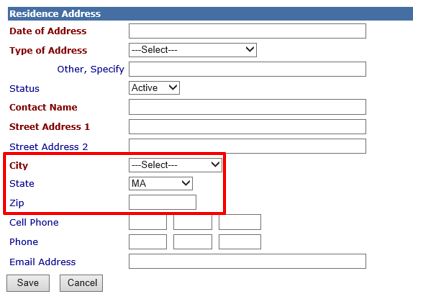 Creating an Address Record (Sept 2019)