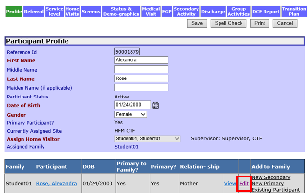 Updating the Participant Profile (Sept 2019)