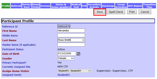 Updating the Participant Profile (Sept 2019)